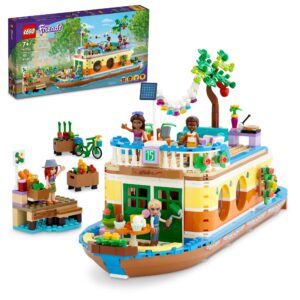 lego friends canal houseboat 41702 building kit; comes with 4 mini-dolls including mia and 1 animal toy; birthday gift for kids aged 7+ (737 pieces)