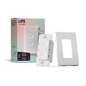 lifx smart switch, 2 button in-wall wi-fi smart touch switch (white)