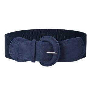 grace karin women wide elastic waist belts stretchy suede dress belt ladies cinch waistband navy l