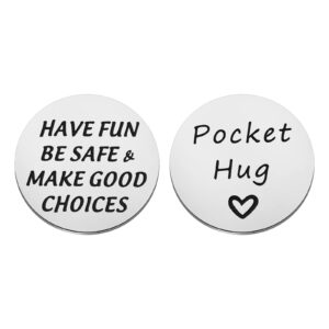 kuiyai new driver gift have fun be safe make good choices pocket hug token graduation gift driver first key gift for bff best friend(fun safe choices t)