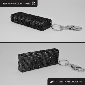 GUARD DOG SECURITY Mini Stun Gun Keychain - Stun Gun with LED Flashlight - USB Rechargeable (Black)