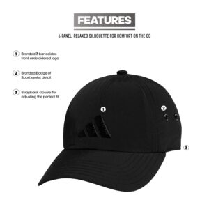 adidas Women's Influencer 3 Relaxed Strapback Adjustable Fit Hat, Black, One Size