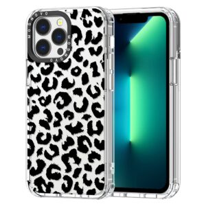 mosnovo for iphone 13 pro case, [buffertech 6.6 ft drop impact] [anti peel off] clear shockproof tpu protective bumper phone cases cover with black leopard print design for iphone 13 pro