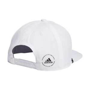 adidas Men's Performance Rope 5 Panel High Crown Stuctured Snapback Adjustable Fit Hat, White/Black, One Size