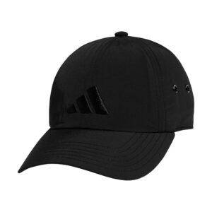 adidas women's influencer 3 relaxed strapback adjustable fit hat, black, one size