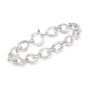 ross-simons sterling silver double-oval link bracelet. 8 inches