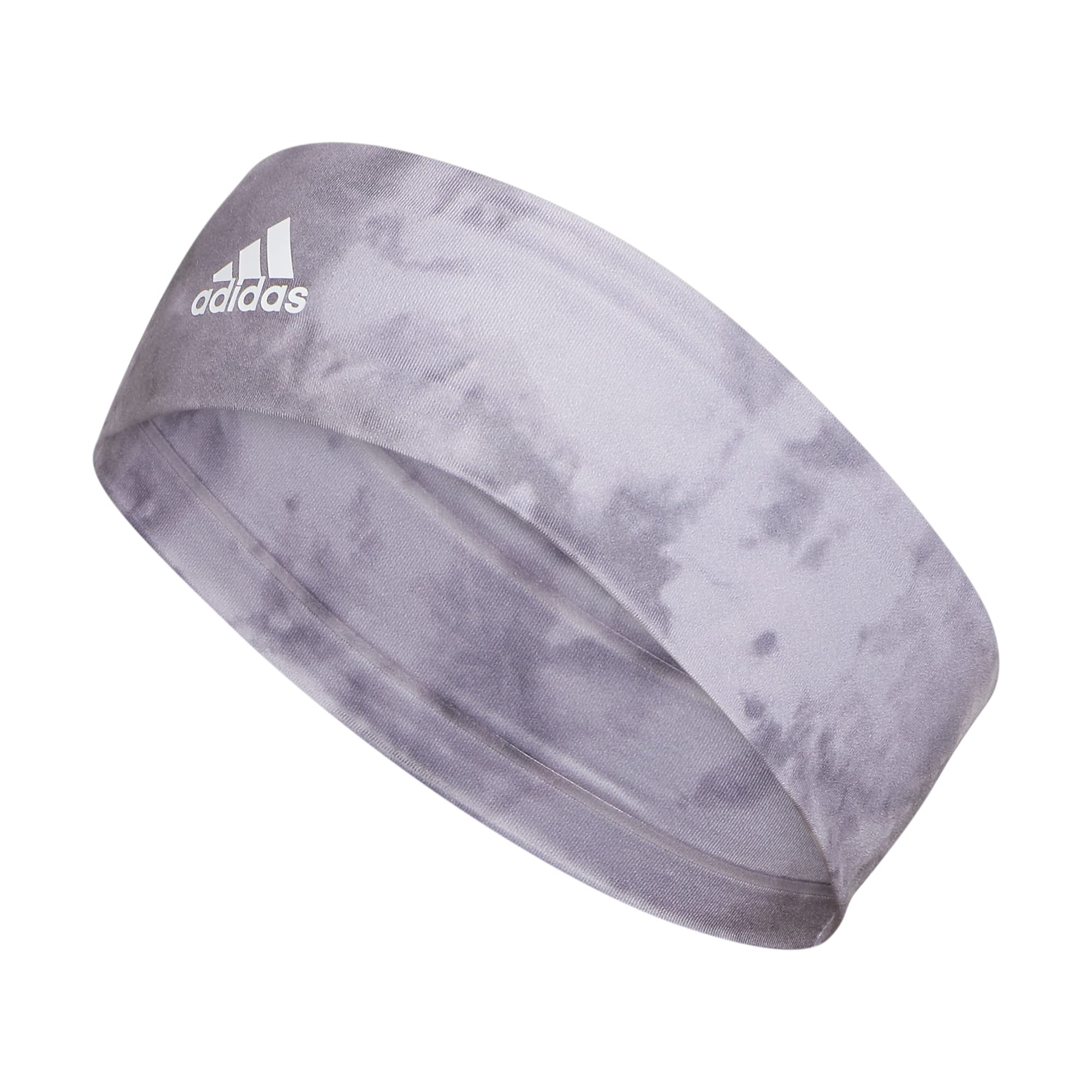 adidas Alphaskin 2.0 Elastic Headband, Stone Wash Grey/White, One Size