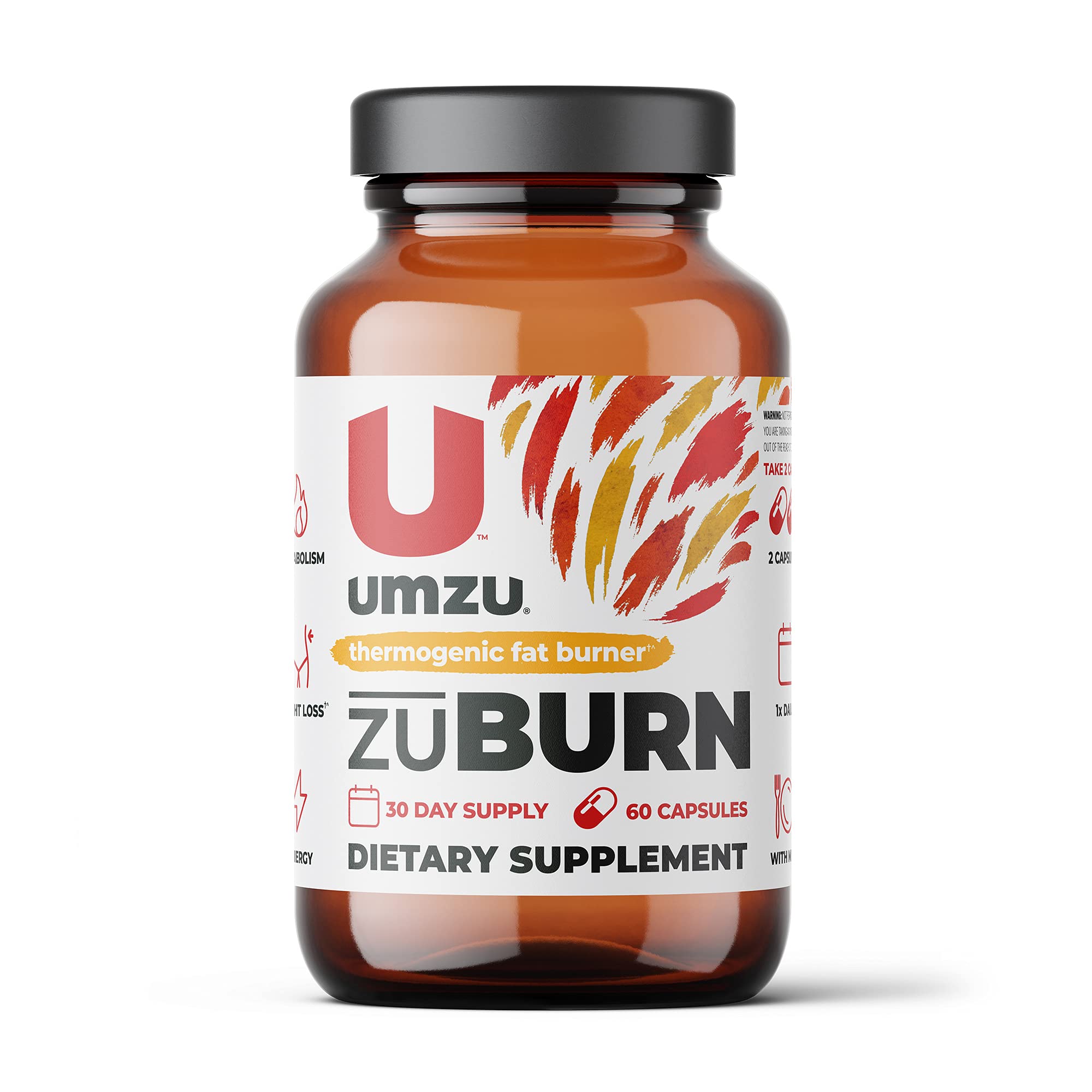 UMZU ZuBurn Thermogenic Fat Burner Supplement for a Healthy Body Composition | Natural Ingredients to Support Metabolism, Increase Calorie Burn & Reduce Body Fat* (30 Day Supply | 60 Capsules)