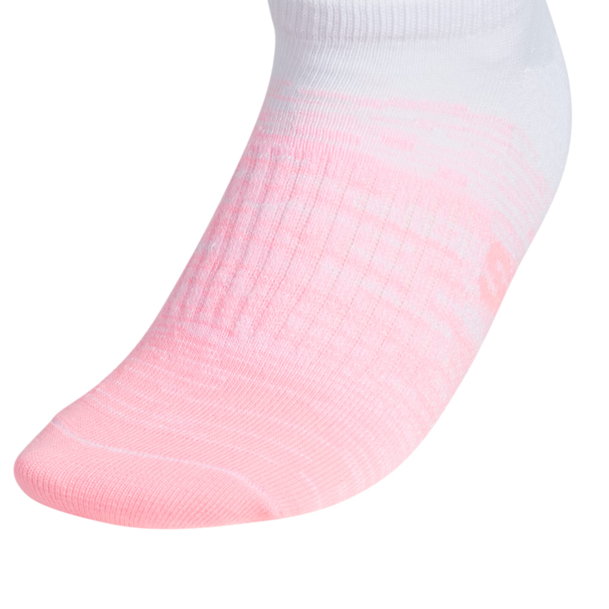 adidas Kids-Girl's Superlite Badge of Sport 3.0 No Show Socks (6-Pair), White/Beam Pink/Almost Yellow, Large