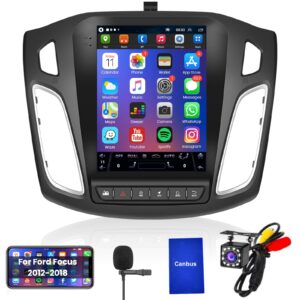 9.7 inch android car stereo radio for 2012 2013 2014 2015 2016 2017 2018 ford focus, podofo vertical hd ips touch screen bluetooth radio with mirror link gps navigation wifi fm radio backup camera mic