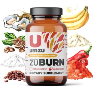 UMZU ZuBurn Thermogenic Fat Burner Supplement for a Healthy Body Composition | Natural Ingredients to Support Metabolism, Increase Calorie Burn & Reduce Body Fat* (30 Day Supply | 60 Capsules)