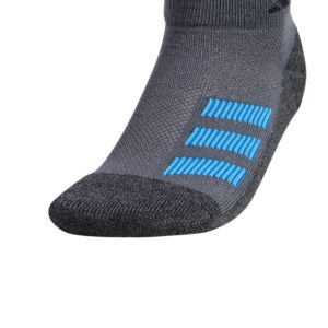 adidas Kids-Boy's/Girl's Cushioned Angle Stripe Low Cut Socks (6-Pair), Onix Grey/Pulse Blue/Vivid Red, Large