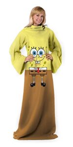 northwest spongebob adult silk touch comfy throw blanket with sleeves, 48" x 71"