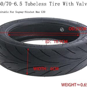 YBang Tubeless Tires with Valve 60/70-6.5 for Segway Ninebot G30 Max Electric Scooters Rear Front Non-Slip Tires (2 pcs)