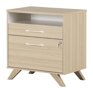 south shore helsy 2-drawer file cabinet, lateral, soft elm and white