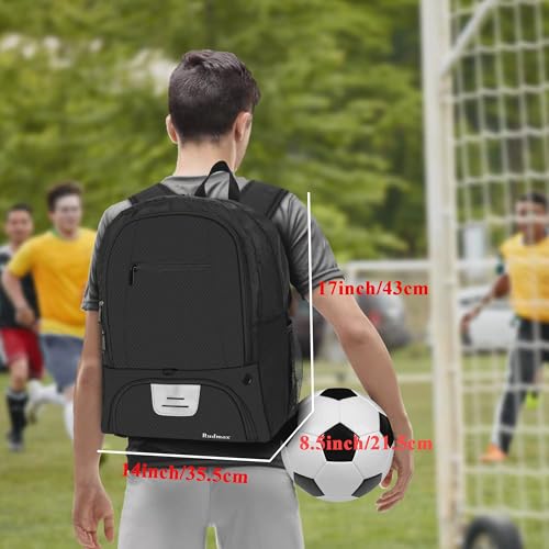 Rudmox Soccer Ball Bag-Backpack for Basketball,Volleyball with Cleat Shoes and Ball Compartment for Sports Team,Trainning