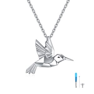 crmad hummingbird urn necklace for ashes sterling silver jewelry for women memory necklace (hummingbird)