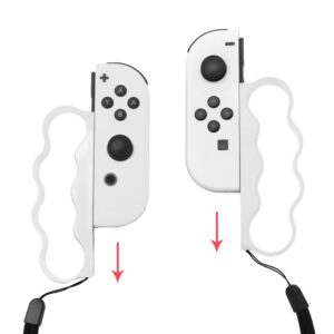 echzove grips for fitness boxing switch, controller accessories compatible with nintendo switch sports and switch boxing game, 2 packs-white