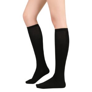 American Trends Womens Running Training Socks Outdoor Sports Compression Athletic Socks Casual Knee High Socks 1 Pack Solid Black