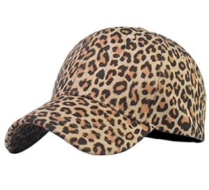 foetest adjustable baseball cap leopard print hat cotton sunhat headwear outdoor sports cap