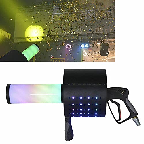 CO2 Cannon Confetti Machine Handheld 7 Colors LED Confetti Blaster Gun Professional Confetti Launcher for Concerts, Parties, Club, Wedding, Theater