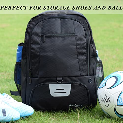 Rudmox Soccer Ball Bag-Backpack for Basketball,Volleyball with Cleat Shoes and Ball Compartment for Sports Team,Trainning