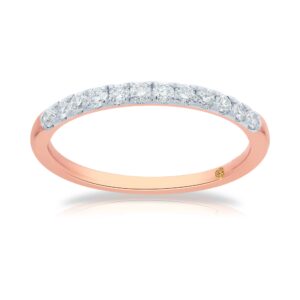 lab created wedding diamond band for women | 10k rose gold certified 1/2 ct tw diamond anniversary ring, promise band, stackable ring and wedding rings | ring size 7.5