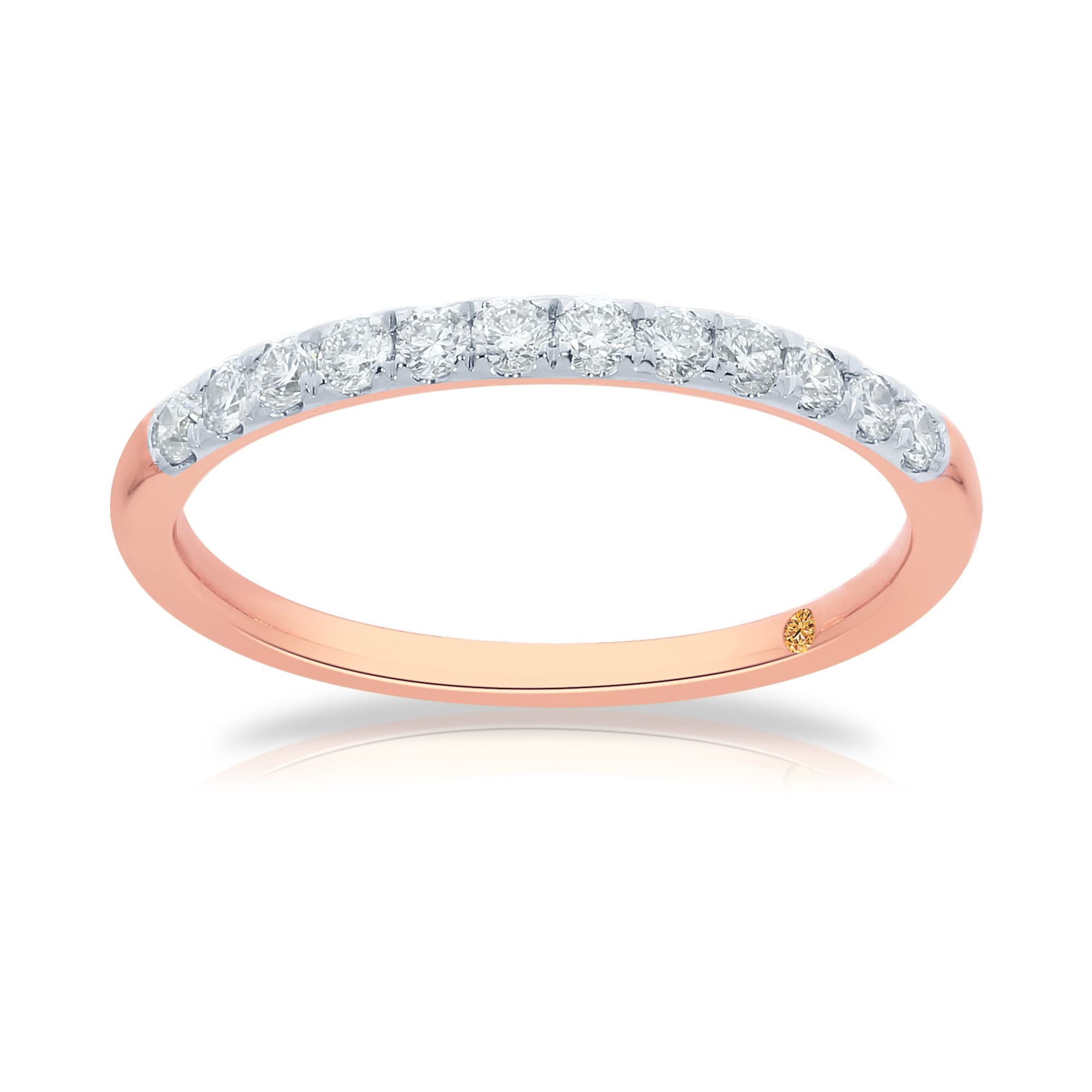 Lab Created Wedding Diamond Band for Women | 10K Rose Gold Certified 1/2 CT TW Diamond Anniversary Ring, Promise Band, Stackable Ring and Wedding Rings | Ring Size 7.5