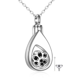 tiger rider pet urn necklace for ashes sterling silver paw print memorial ash keepsake cremation jewelry gifts for women dog cat lovers