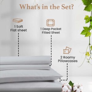 600 TC Luxurious Light Gray RV King Sheets 72 x 80, 100% Egyptian Cotton RV Sheets, 4 Piece RV Bed Sheets Set, Ultra Soft Camping Sheets for RV Mattress, 16" Deep Pocket Sheets for RV Bed