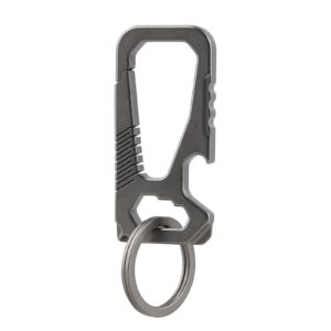 imentha titanium carabiner keychain with bottle opener - heavy duty multifunctional edc key chain for camping, hiking, and everyday use