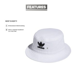 adidas Originals Boys' Washed Bucket Hat, White/Black, One Size