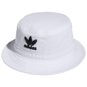 adidas originals boys' washed bucket hat, white/black, one size