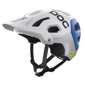 poc tectal race mips cycling helmet hydrogen white/opal blue metallic/matt med