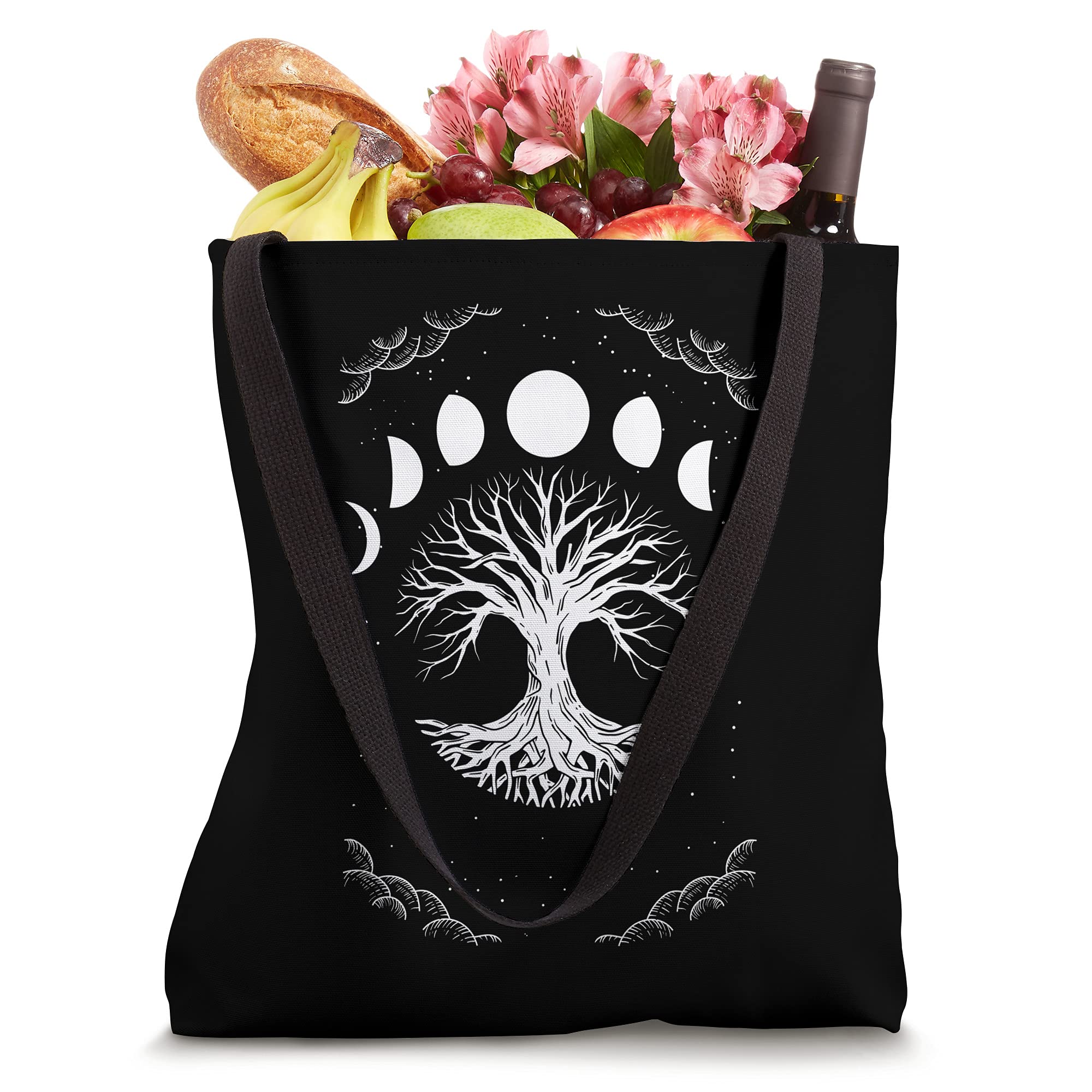 Tree of Life - Celtic Tree of Life Yggdrasil Moon Phases Tote Bag