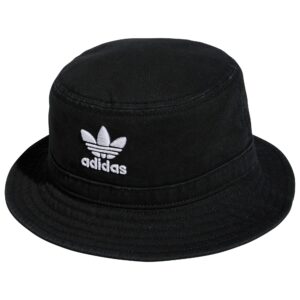 adidas originals boys' washed bucket hat, black/white, one size