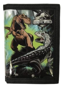 scificollector jurassic world card and coin tri-fold wallet