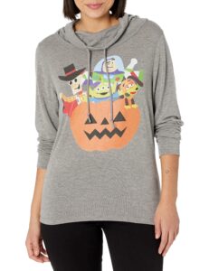 fifth sun junior's disney pixar toy story halloween simple art cowl neck, gray heather, large