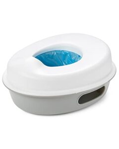 skip hop potty training toilet, go time 3-in-1 potty, white/grey