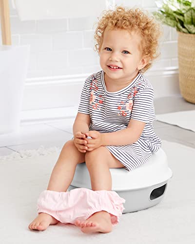 Skip Hop Potty Training Toilet, Go Time 3-in-1 Potty, White/Grey