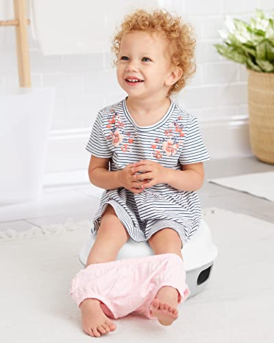 Skip Hop Potty Training Toilet, Go Time 3-in-1 Potty, White/Grey