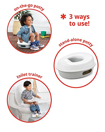 Skip Hop Potty Training Toilet, Go Time 3-in-1 Potty, White/Grey