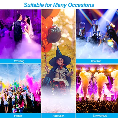 HAKUTA Fog Machine, 900W Automatic Spray Smoke Machine with 6 LED Lights and 7 Color Variation, 2000CFM Output with Wireless Remote Control for Wedding, Halloween, Parties and DJ Performance