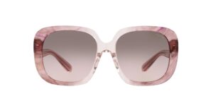 coach hc8323u universal fit sunglasses, transparent pink ombre/brown pink gradient, 56 mm