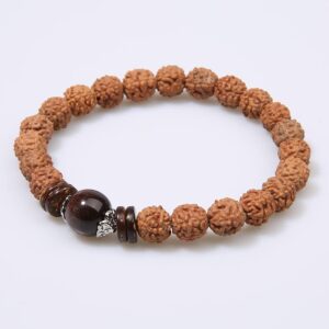 4pcs Rudraksha Seeds Buddha Yoga Bracelets Set Handmade Beaded Meditation Wrist Stretch Charm Bracelet for Women Men