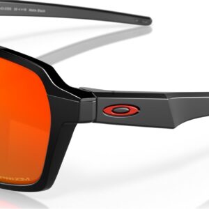 Oakley Men's OO4143 Parlay Rectangular Sunglasses, Matte Black/Prizm Ruby, 58 mm