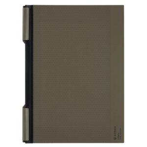 kokuyo bizrack clipnote punchless, clip folder, holds up to 25 sheets, a4-s, olive green, japan import (no-brcn202dg)