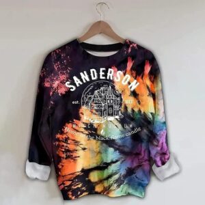 Hocus Pocus Halloween Sweatshirt Women Sanderson Witch Museum Graphic Tee Reverse Tie Dye Rainbow Pullover Sweatshirt (4sanderose,Small,Alpha,Small,US)