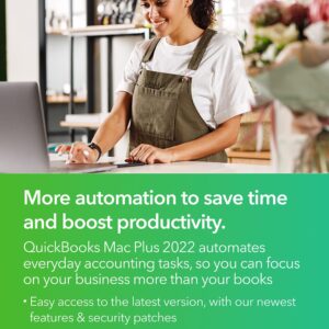 QuickBooks Desktop Mac Plus 2022 Accounting Software for Small Business 1-Year Subscription with Shortcut Guide [Mac Download]