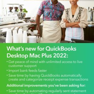 QuickBooks Desktop Mac Plus 2022 Accounting Software for Small Business 1-Year Subscription with Shortcut Guide [Mac Download]